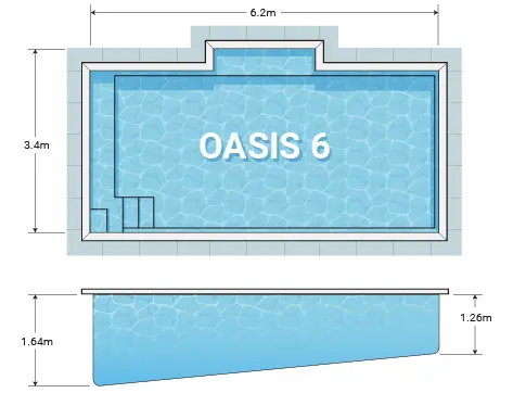 6m Oasis Family Pool | Buy Fibreglass Swimming Pools Online and Save
