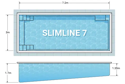 7m Slimline Plunge Pool | Buy Fibreglass Plunge Pools Online and Save